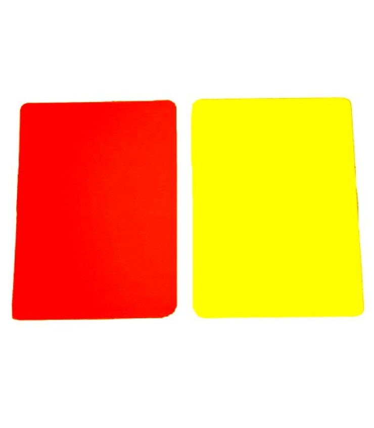 Scheidsrechter kaarten : 1 Gele kaart + 1 Rode kaart